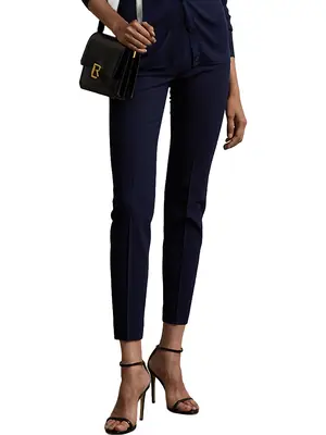 Ralph Lauren Annie Wool Crepe Pant - Navy