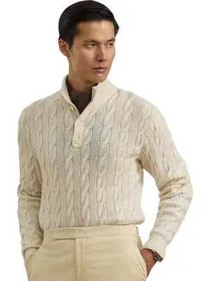Ralph Lauren Cable-knit Cashmere Mockneck Sweater - Classic Cream