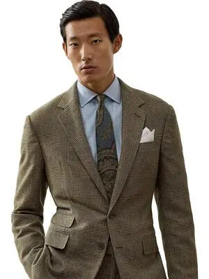 Ralph Lauren Kent Hand-tailored Glen Plaid Jacket - Artichoke Green Multi