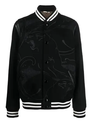 Valentino Garavani Graphic-print Wool Bomber Jacket - Black