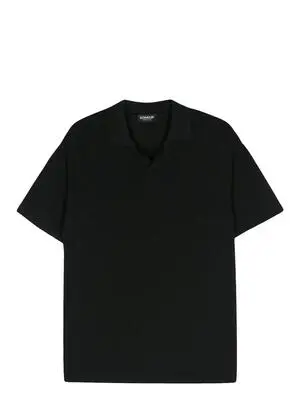 DONDUP Knitted Cotton Polo Shirt - Black
