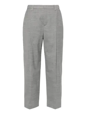 Brunello Cucinelli Tailored Virgin Wool-blend Cropped Trousers - Grey