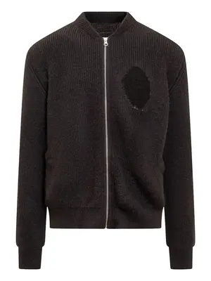 MAISON MARGIELA Distressed Knit Cardigan - Black