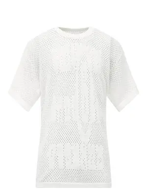 MAISON MARGIELA Intarsia-knit Cotton T-shirt - White