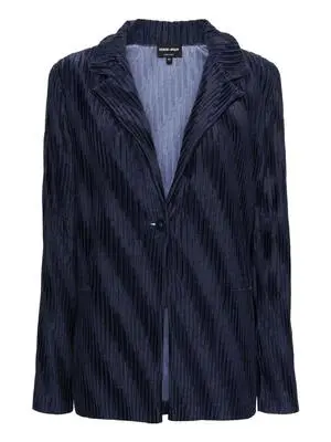 Giorgio Armani Plissé-effect Blazer - Blue