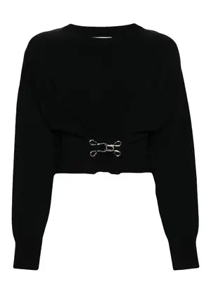 Moschino Hook-detail Cropped Sweatshirt - Black