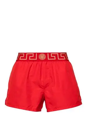 Versace Greca Border Swim Shorts Red
