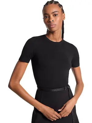 Michael Kors Cashmere Short-sleeve Sweater - Black