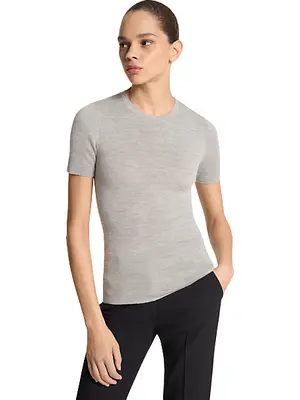 Michael Kors Cashmere Short-sleeve Sweater - Grey