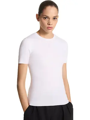 Michael Kors Cashmere Short-sleeve Sweater - White