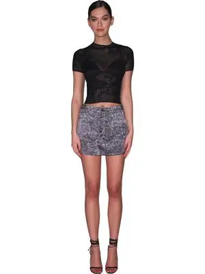 Fleur Du Mal Lace Pointelle Tee - Black