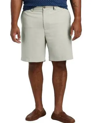 OAK HILL BY DXL Big & Tall Microfiber Shorts - Khaki