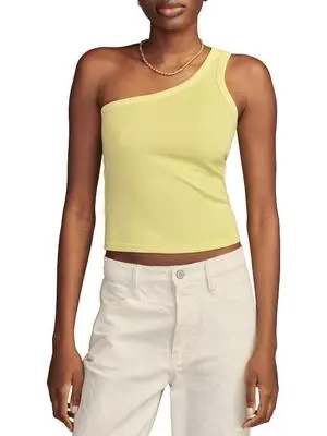 Lucky Brand Lucky Brand One-Shoulder Rib Tank Lime Sherbet