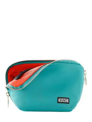 KUSSHI Everyday Makeup Bag - Seafoam/ Orange Nylon