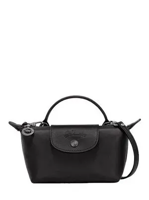 Longchamp Le Pliage Xtra Leather Clutch - Black