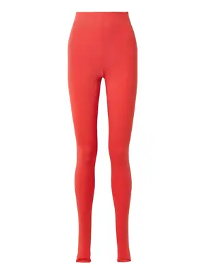 Skin Harmonia Stretch Organic Pima Cotton-jersey Stirrup Leggings - Orange