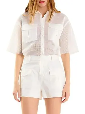 Endless Rose Endless Rose Pocket Mesh Shirt White