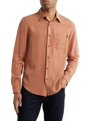 Ag Aiden Solid Lyocell Button-up Shirt - Mesa Rust