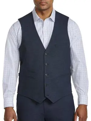 SYNRGY BY DXL Big & Tall Performance Mélange Suit Vest - Blue