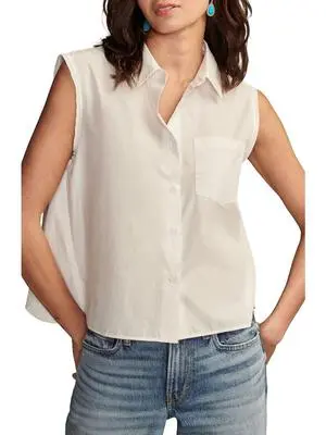 Lucky Brand Button-front Sleeveless Top - Bright White