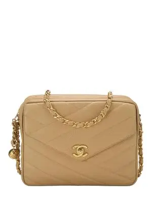Chanel Quilted Caviar Envelope Camera Bag - Beige