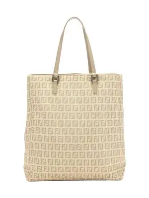 Fendi Zucchino Vertical Tote - Beige