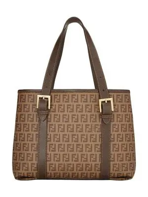 Fendi Zucchino Coated Tote - Brown