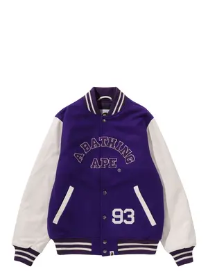 BAPE Giant Ape Head Varsity Jacket - Purple