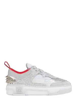 CHRISTIAN LOUBOUTIN Astroloubi Donna Strass Sneakers - Silver