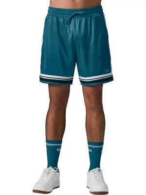 Alo Yoga 7" Key Mesh Basketball Short Oceanic Teal