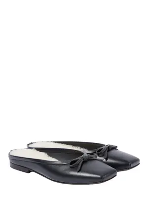 Brunello Cucinelli Monili Shearling-lined Leather Mules - Black