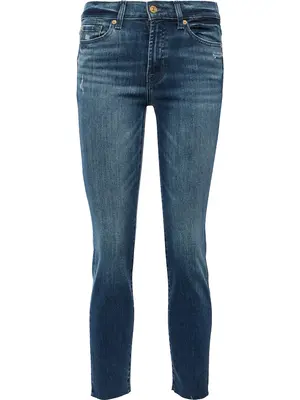 7 For All Mankind Roxanne Ankle-length Jeans - Blue