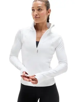 Athleta Interval Zip Up Jacket - Bright White