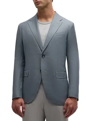Zegna Cashmere-blend Twill Sport Coat - Bright Blue Solid