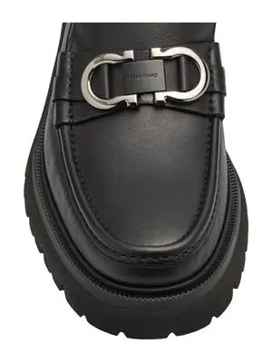 FERRAGAMO Cocoon Gancini Penny Loafers - Nero