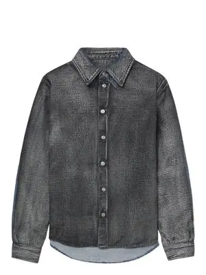 MAISON MARGIELA Distressed Panelled Denim Shirt - Grey