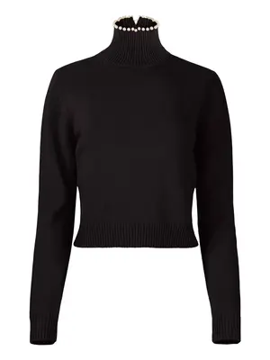 Nina Ricci Bead-embellished Wool-blend Jumper - Black