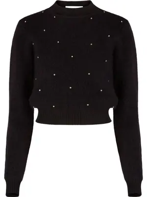 Nina Ricci Mohair-blend Studded Sweater - Black