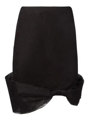 Nina Ricci Lace Skirt With Bow - Black