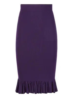 Nina Ricci Ruffled Peplum Midi Skirt - Purple