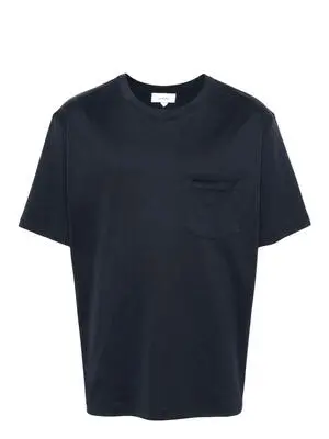 LARDINI Patch-pocket Cotton T-shirt - Blue