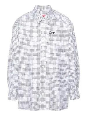 Kenzo Logo-embroidered Weave Shirt - White