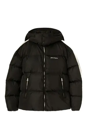 Palm Angels Logo-embroidered Puffer Jacket - Black