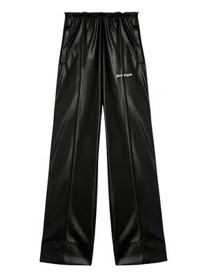 Palm Angels Logo-embroidered Wide-leg Track Pants - Black