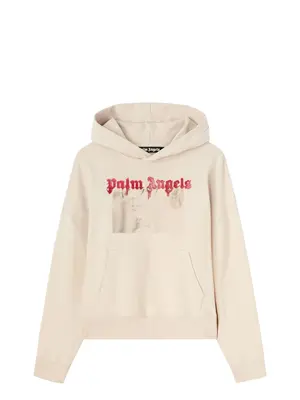 Palm Angels Portrait-print Cotton Hoodie - Neutrals