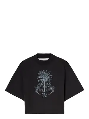 Palm Angels Palms Pencil Cropped Top - Black