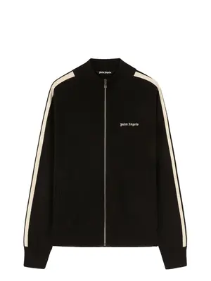 Palm Angels Logo-embroidered Zip-up Jacket - Black