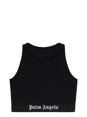 Palm Angels Logo-underband Crew-neck Bra - Black