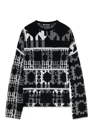 PALM ANGELS Palm Angels Intarsia-Knit Monogram Jumper
