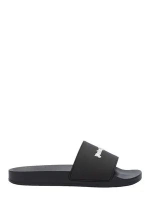 Palm Angels Palm Angels Logo-embossed Slides Black